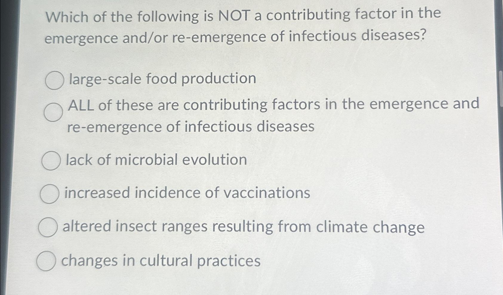 Solved Which of the following is NOT a contributing factor | Chegg.com
