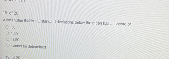 Solved A data value that is 11/2 standard deviations below | Chegg.com