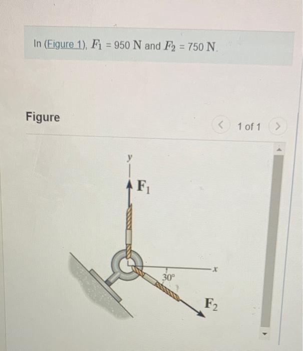 Solved In (Figure 1), F1=950 N and F2=750 N. FigureDetermine | Chegg.com