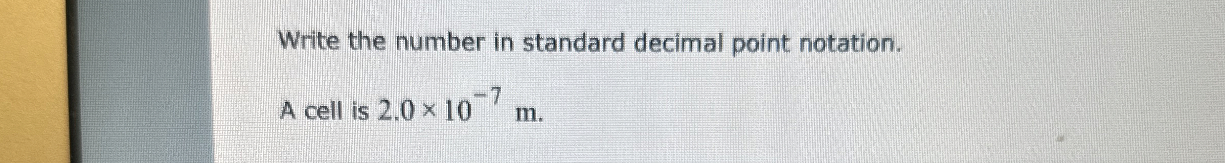Solved Write the number in standard decimal point notation.A | Chegg.com