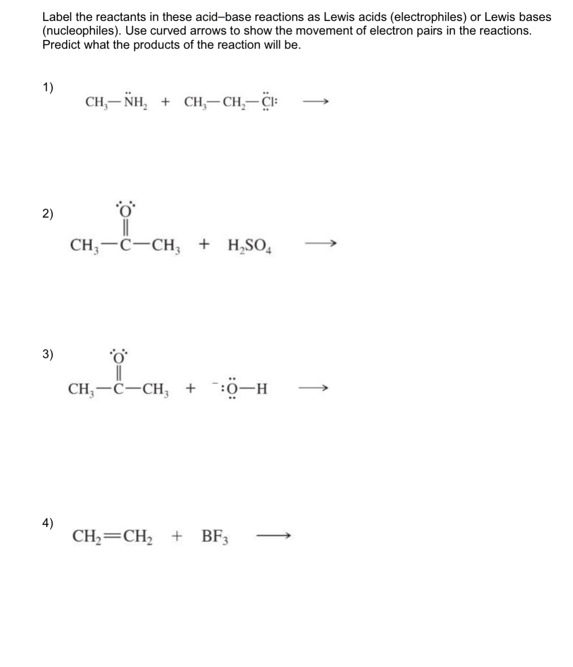Solved Label the reactants in these acid-base reactions as | Chegg.com