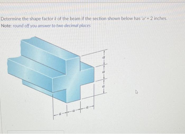 Solved Determine the shape factor k of the beam if the | Chegg.com