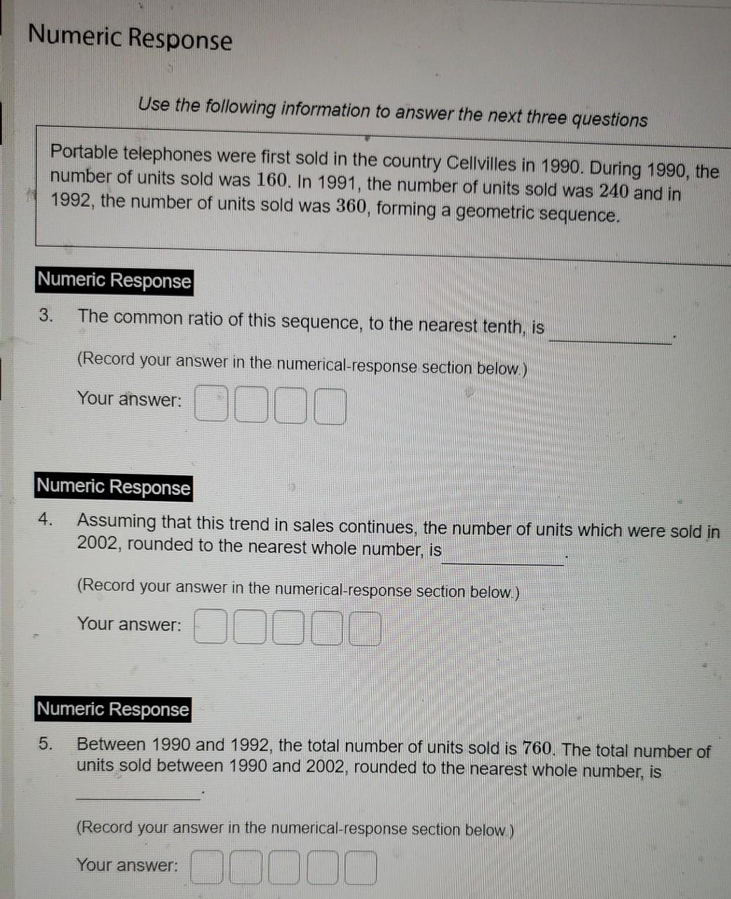 Solved Numeric Response Use the following information to | Chegg.com