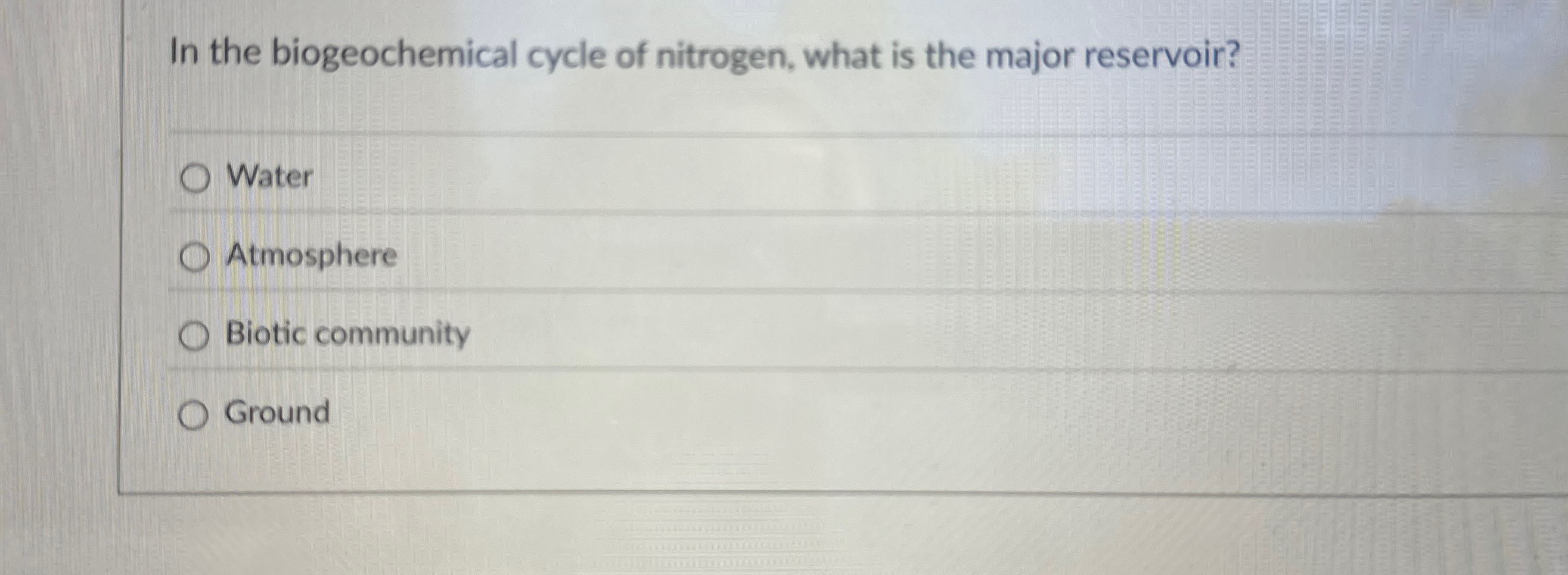 Solved In the biogeochemical cycle of nitrogen, what is the | Chegg.com