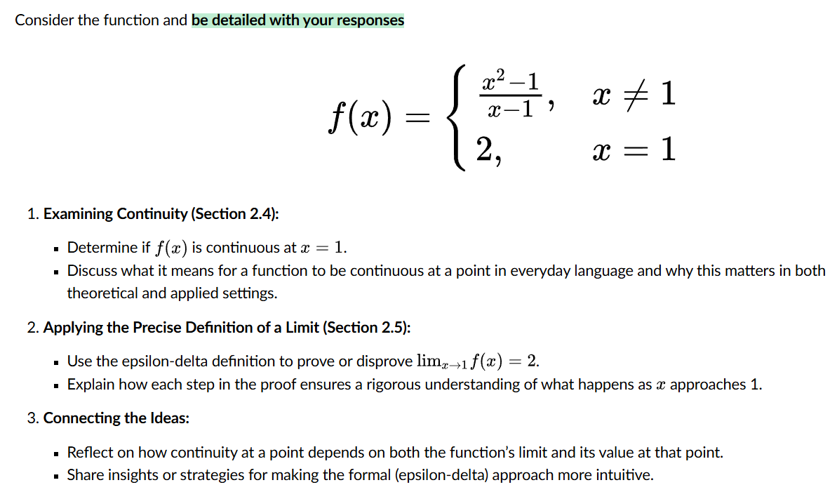 Solved Consider the function and be ﻿detailed with your | Chegg.com