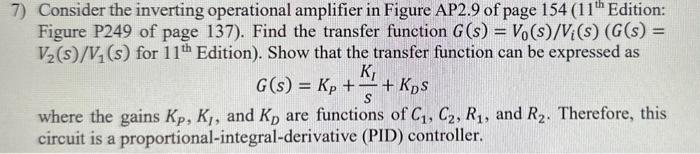Solved Consider the inverting operational amplifier in | Chegg.com