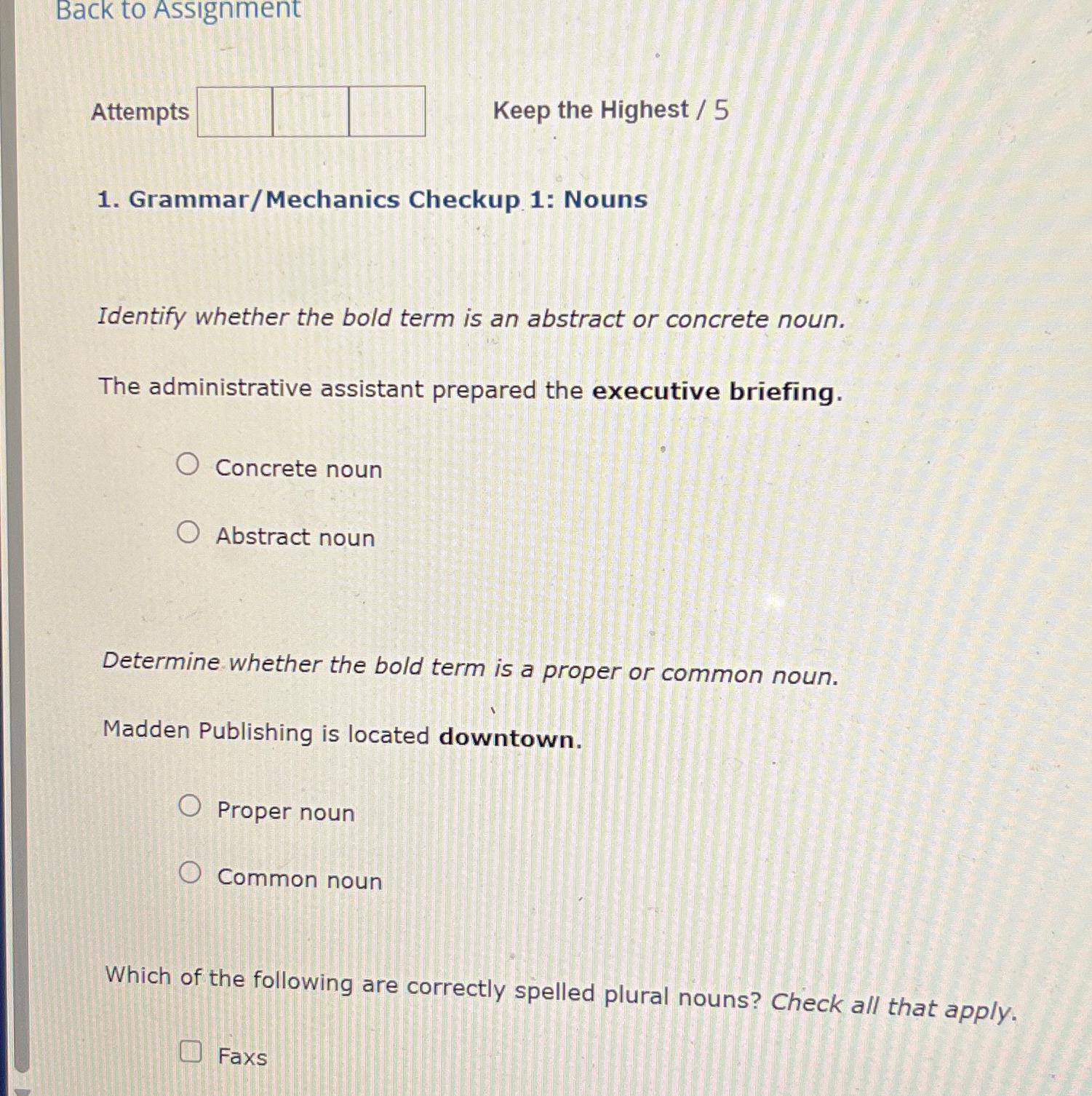 Solved Back to AssignmentAttemptsKeep the Highest | Chegg.com