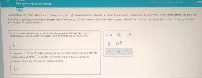 Solved III Sosial Solving for a gaseous reactant Combustion | Chegg.com