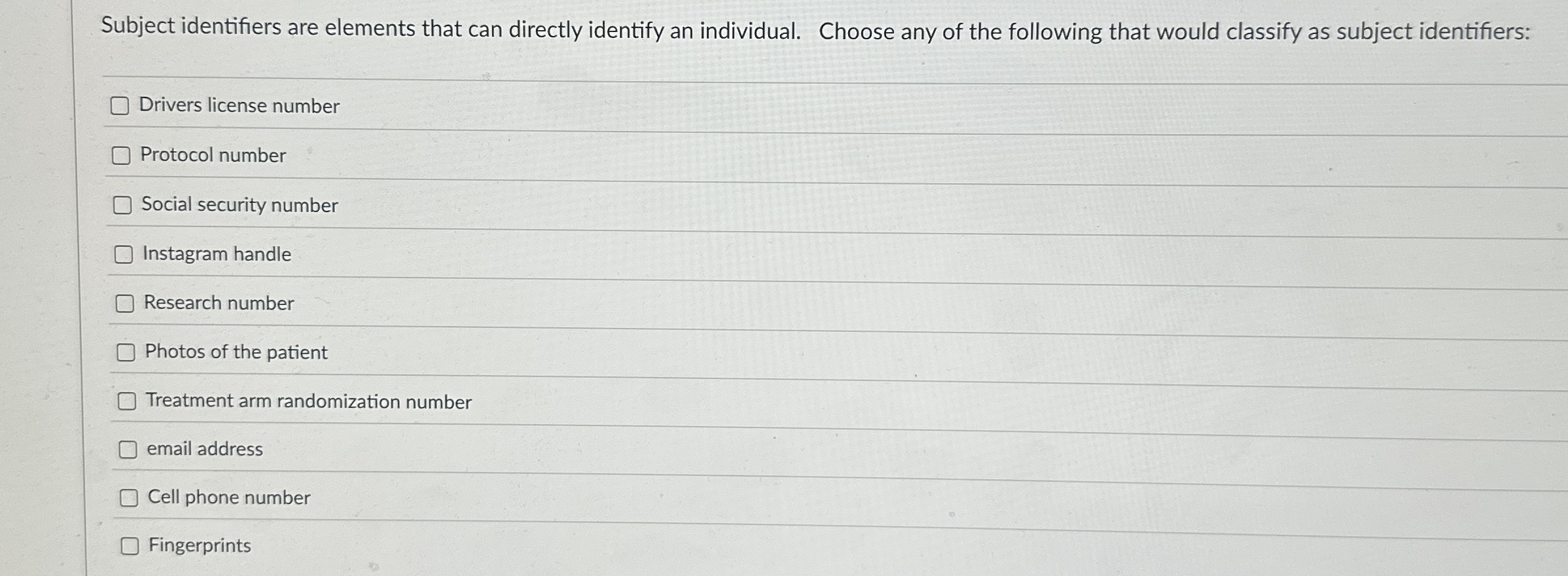 Solved Subject identifiers are elements that can directly | Chegg.com