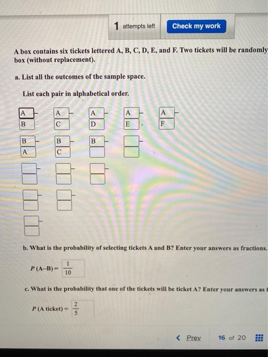 Solved 1 attempts left Check my work A box contains six | Chegg.com