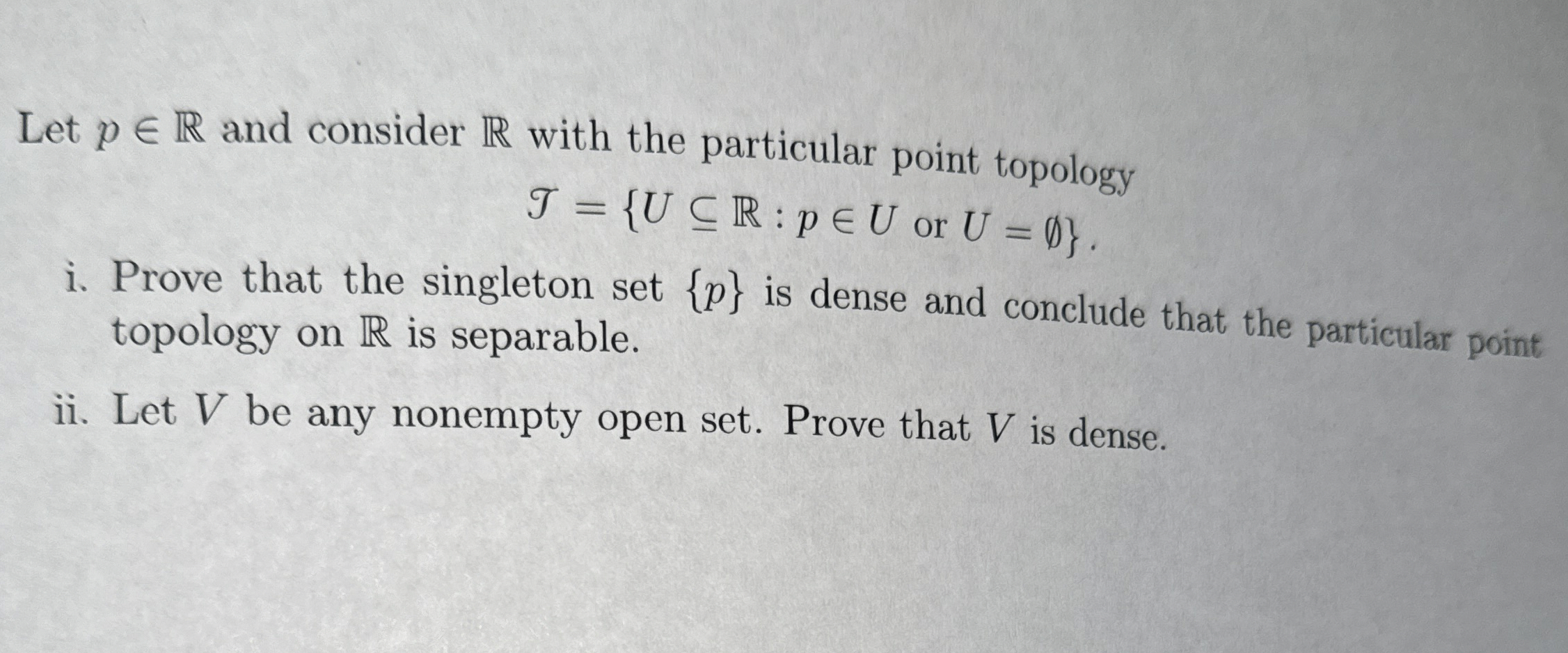 Solved Let pinR and consider R ﻿with the particular point | Chegg.com