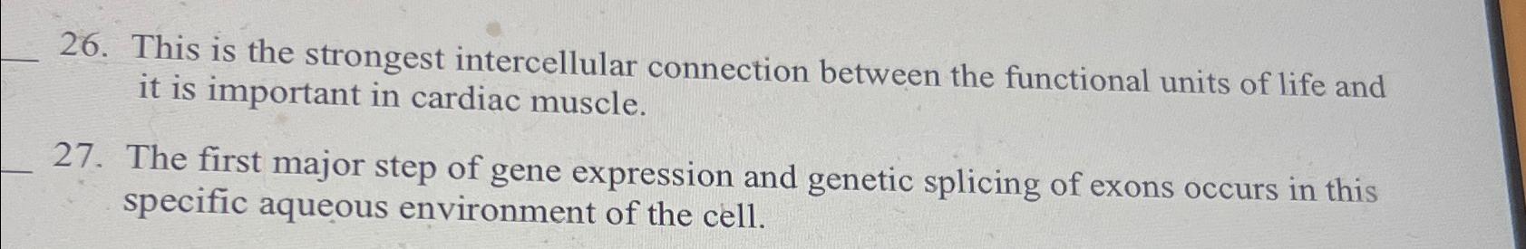 Solved This is the strongest intercellular connection | Chegg.com