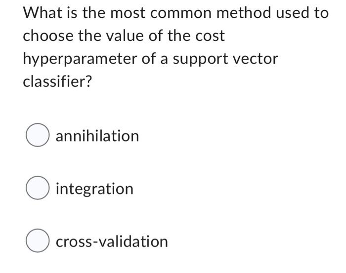Solved How should I interpret the cost hyperparameter of a | Chegg.com