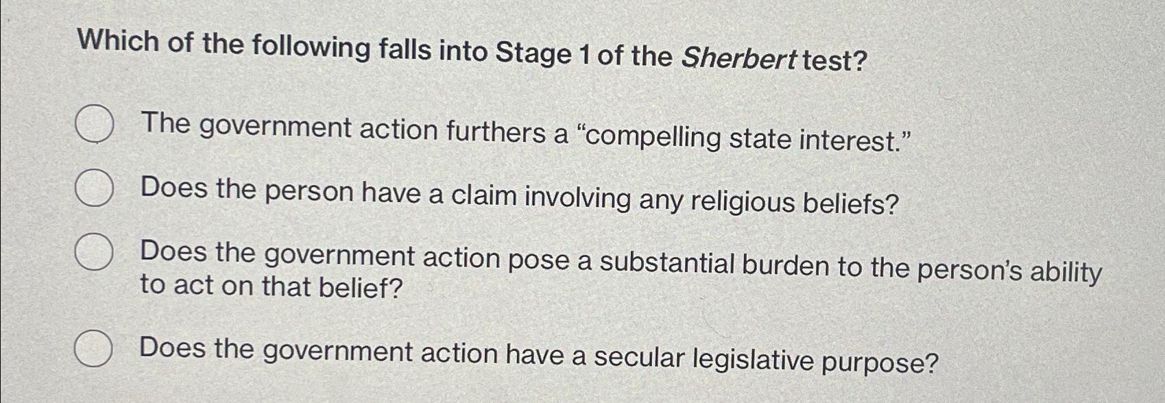 Solved Which of the following falls into Stage 1 ﻿of the | Chegg.com