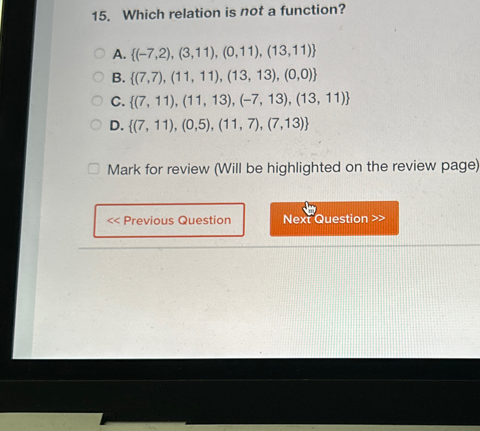 Solved Which relation is not a | Chegg.com