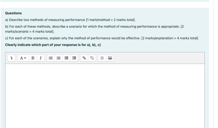 Questions a) Describe two methods of measuring | Chegg.com