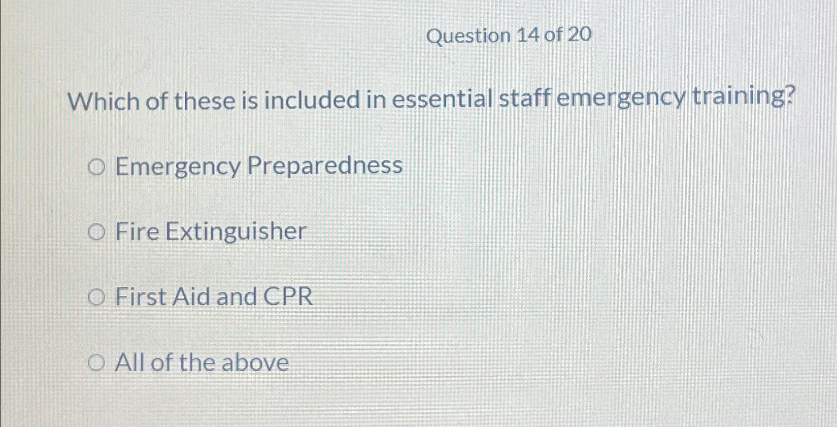 Solved Question 14 ﻿of 20Which of these is included in | Chegg.com