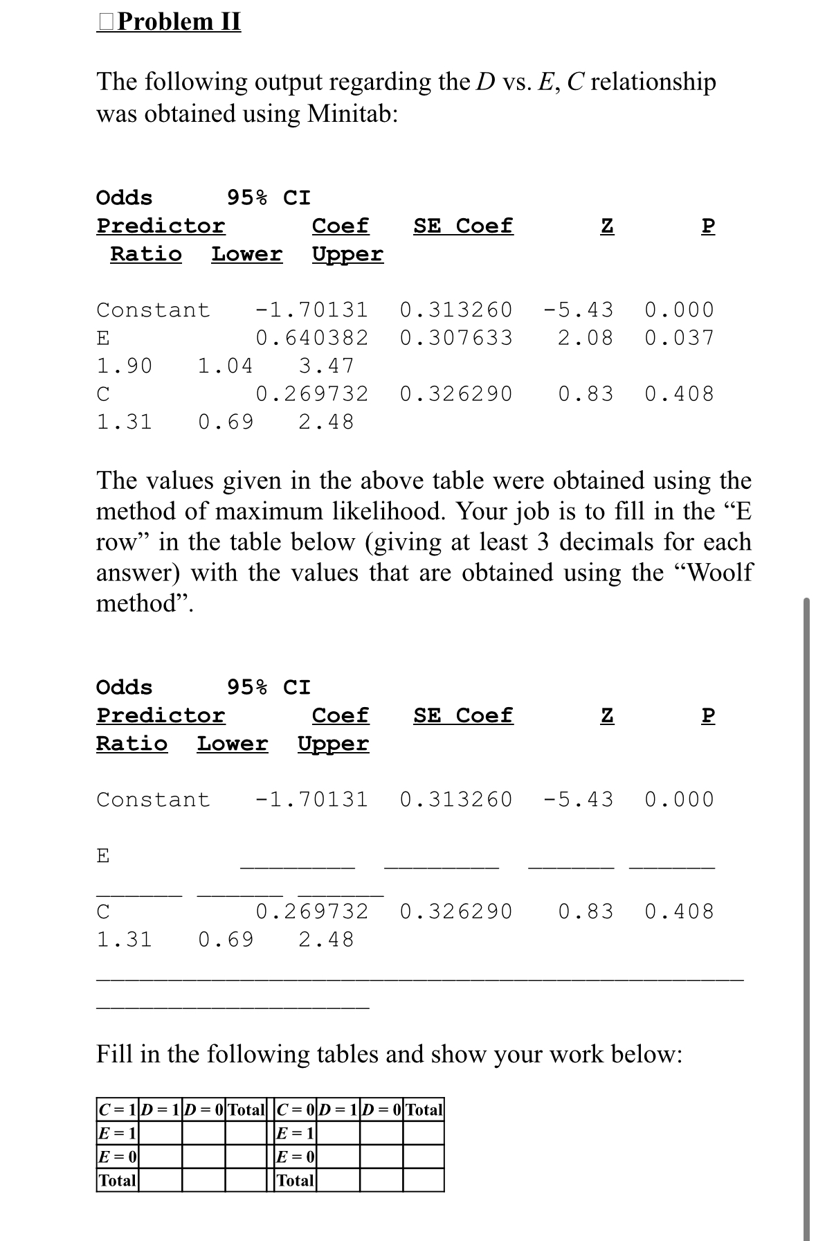 Solved Problem IIThe following output regarding the D | Chegg.com