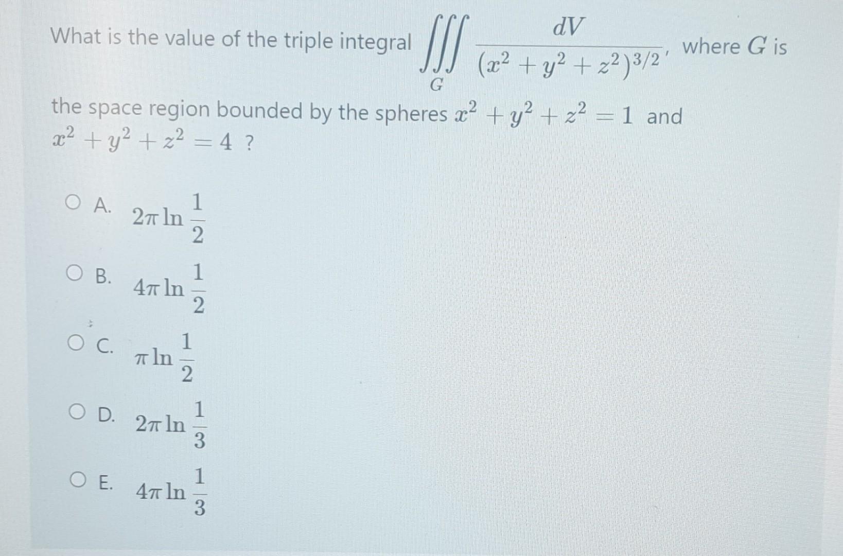Solved What is the value of the triple integral | Chegg.com