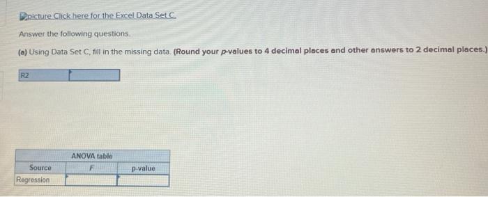 Solved Ppicture Click Here For The Excel Data Set C Answer 7552