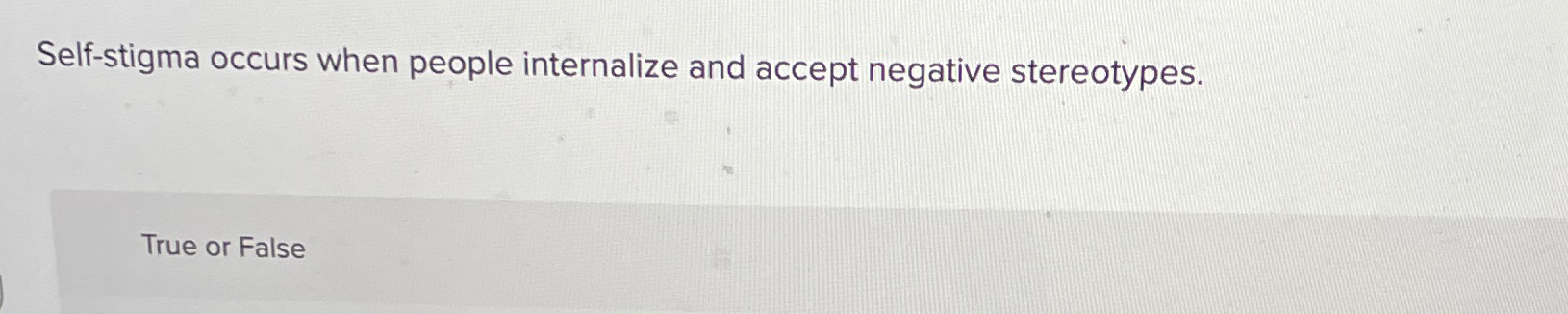 Solved Self-stigma occurs when people internalize and accept | Chegg.com
