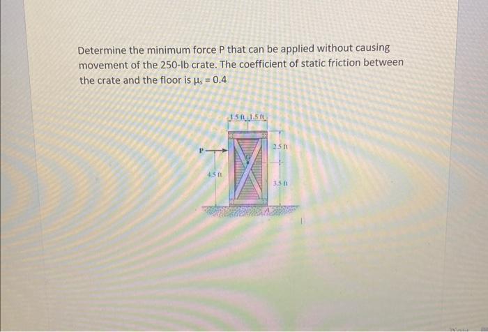 Solved Determine The Minimum Force P That Can Be Applied