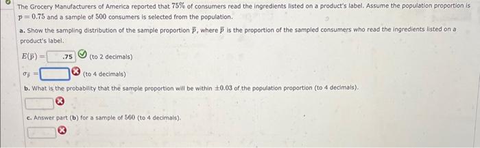 Solved The Grocery Manufacturers of America reported that | Chegg.com