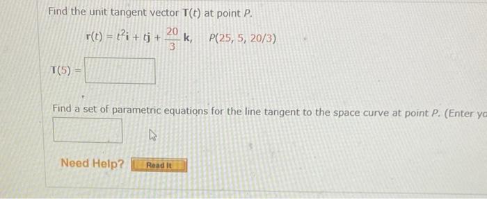 Solved Find the unit tangent vector T(t) at point P. | Chegg.com