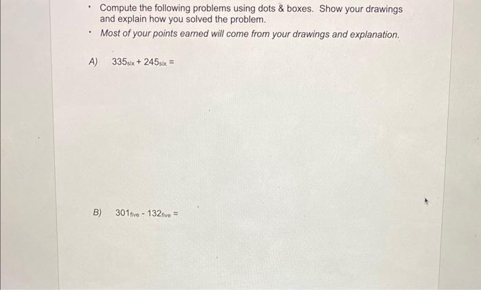 Solved - Compute the following problems using dots \& boxes. | Chegg.com