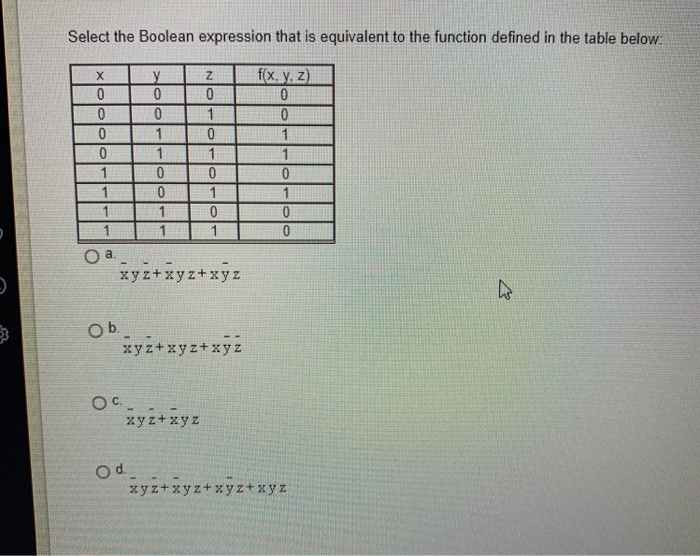 Solved Select the Boolean expression that is equivalent to | Chegg.com
