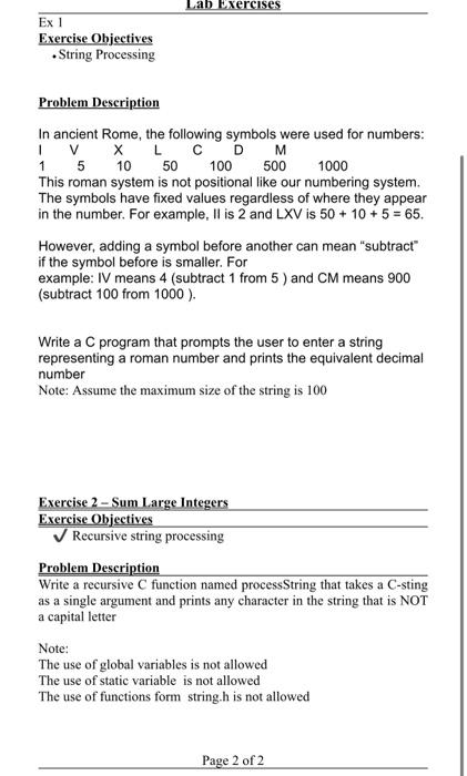 Solved Problem Description In ancient Rome, the following | Chegg.com