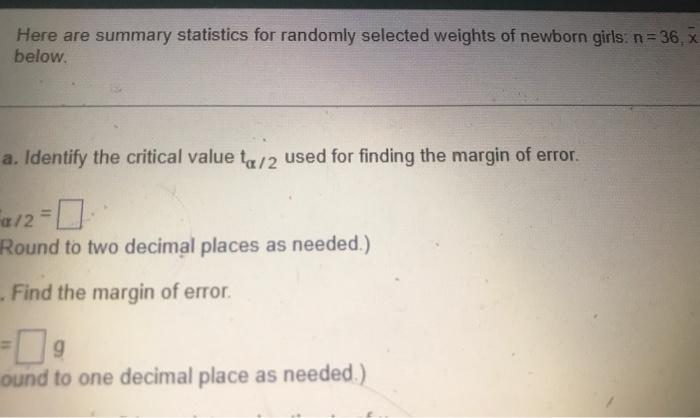 Solved Here are summary statistics for randomly selected | Chegg.com