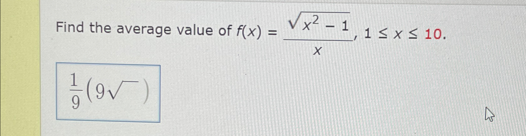 Solved Find the average value of f(x)=x2-12x,1≤x≤10 | Chegg.com