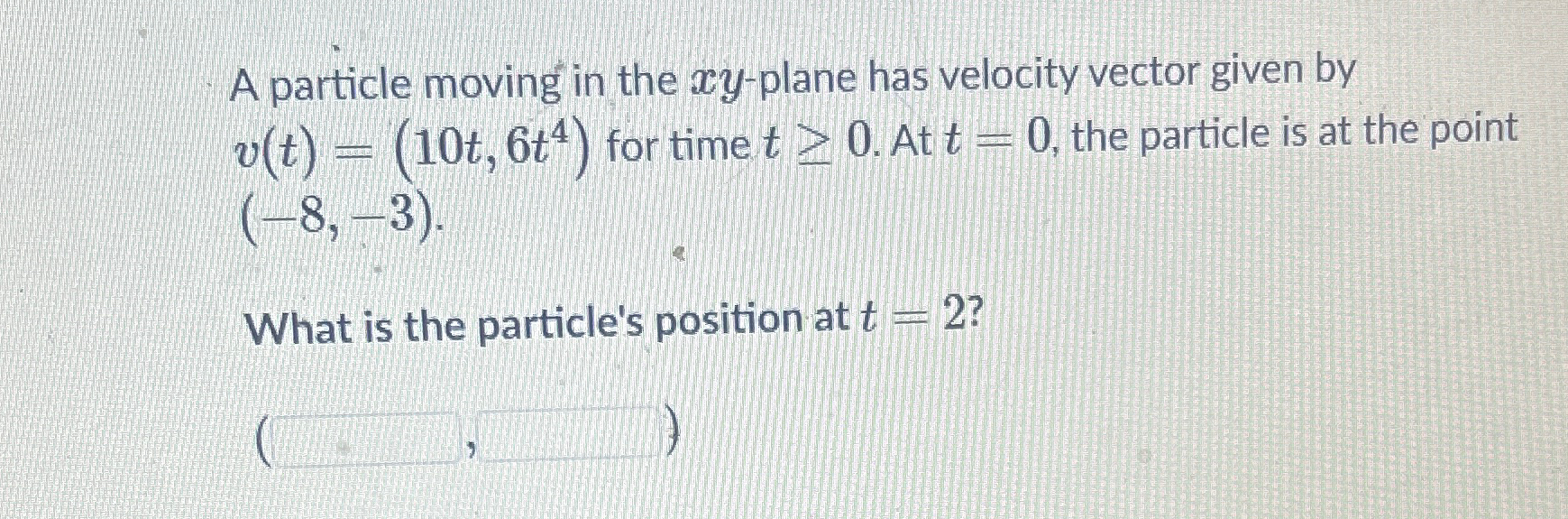 Solved A particle moving in the xy-plane has velocity vector | Chegg.com