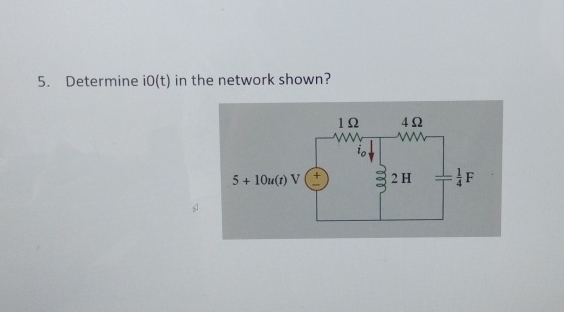 Solved Determine iO(t) ﻿in the network shown? | Chegg.com