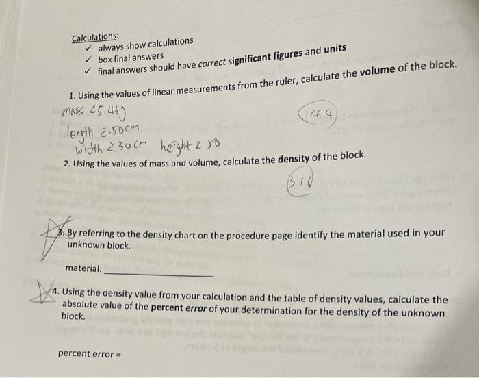 Solved Lab 3: Density 1. Purpose 1. To become familiar with | Chegg.com