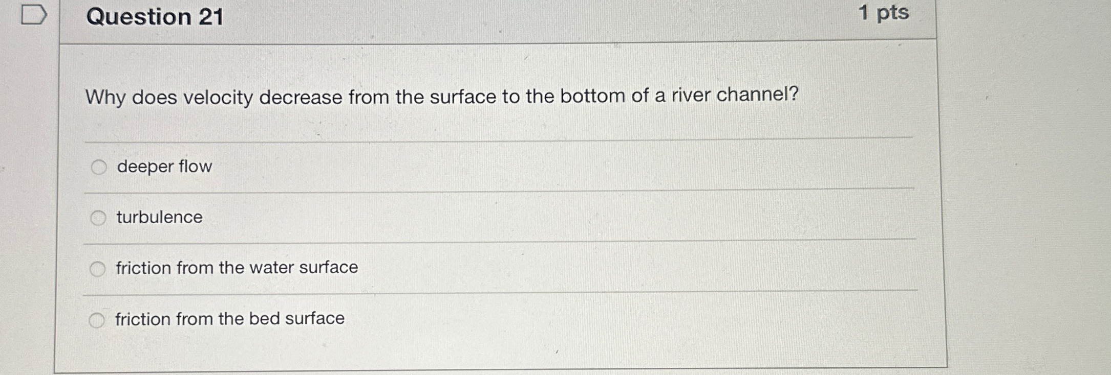 Solved Question 211 ﻿ptsWhy does velocity decrease from the | Chegg.com