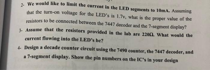 Solved 2- We would like to limit the current in the LED | Chegg.com
