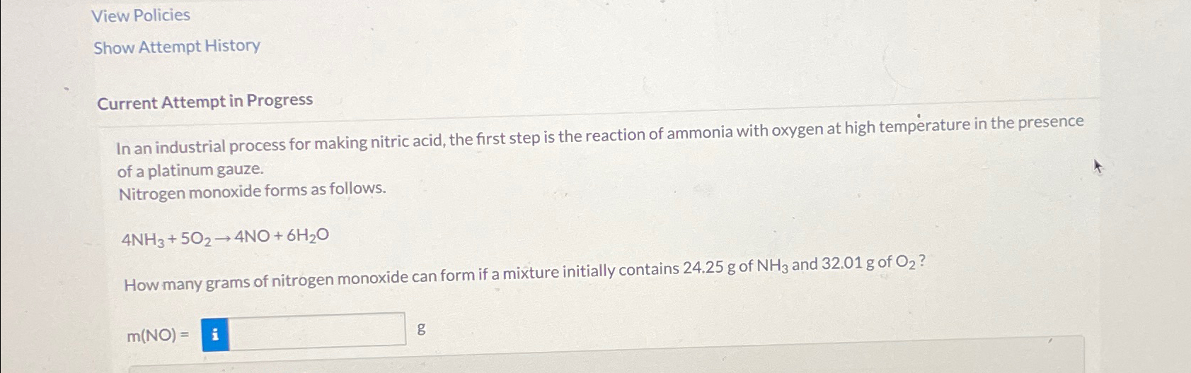 Solved View PoliciesShow Attempt HistoryCurrent Attempt in | Chegg.com