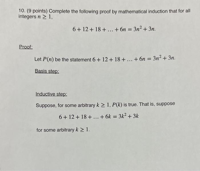 Solved 10. (9 points) Complete the following proof by | Chegg.com Solved 10. (9 points) Complete the following proof by | Chegg.com