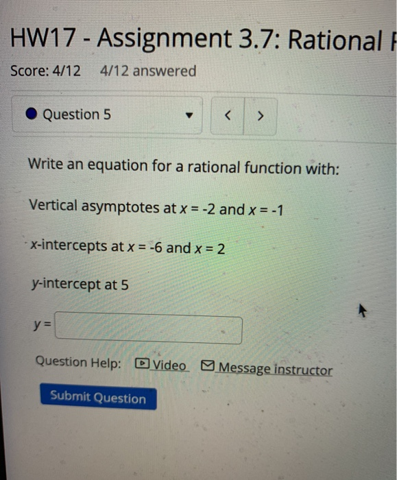 Solved HW17 - Assignment 3.7: Rational F Score: 4/12 4/12 | Chegg.com