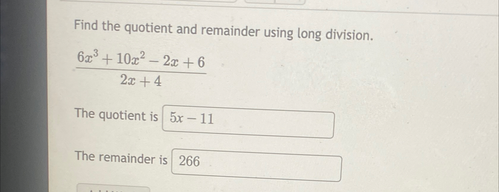 Solved Find the quotient and remainder using long | Chegg.com