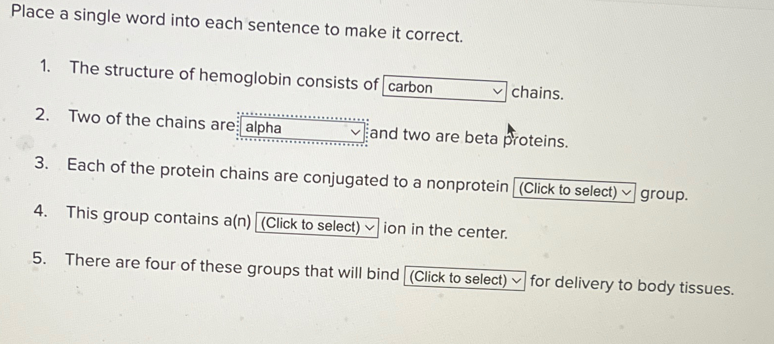 Solved Place a single word into each sentence to make it | Chegg.com