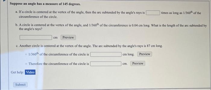 Solved Suppose an angle has a measure of 145 degrees. a. If | Chegg.com