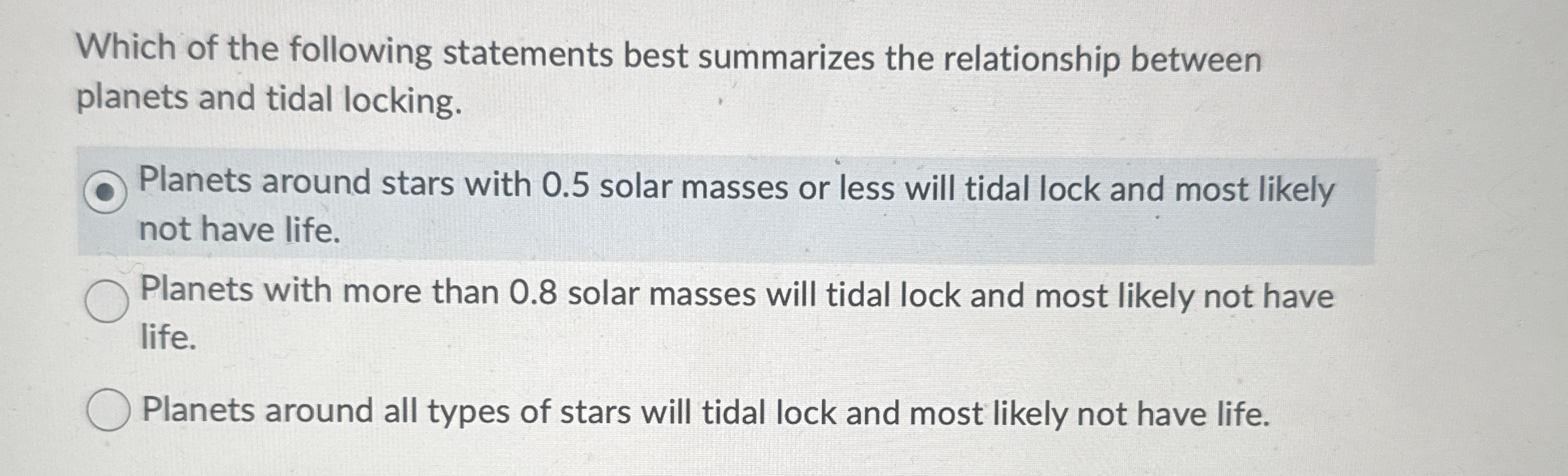 Solved Which of the following statements best summarizes the | Chegg.com