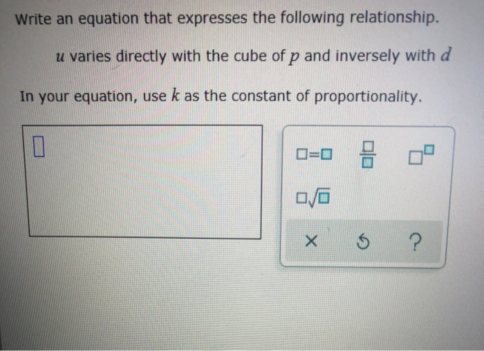 Solved Write An Equation That Expresses The Following