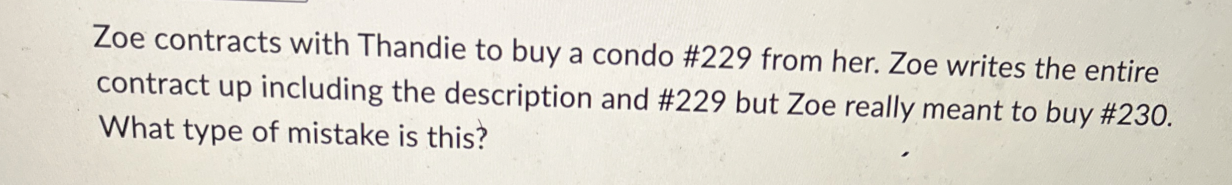 Solved Zoe contracts with Thandie to buy a condo #229 ﻿from | Chegg.com