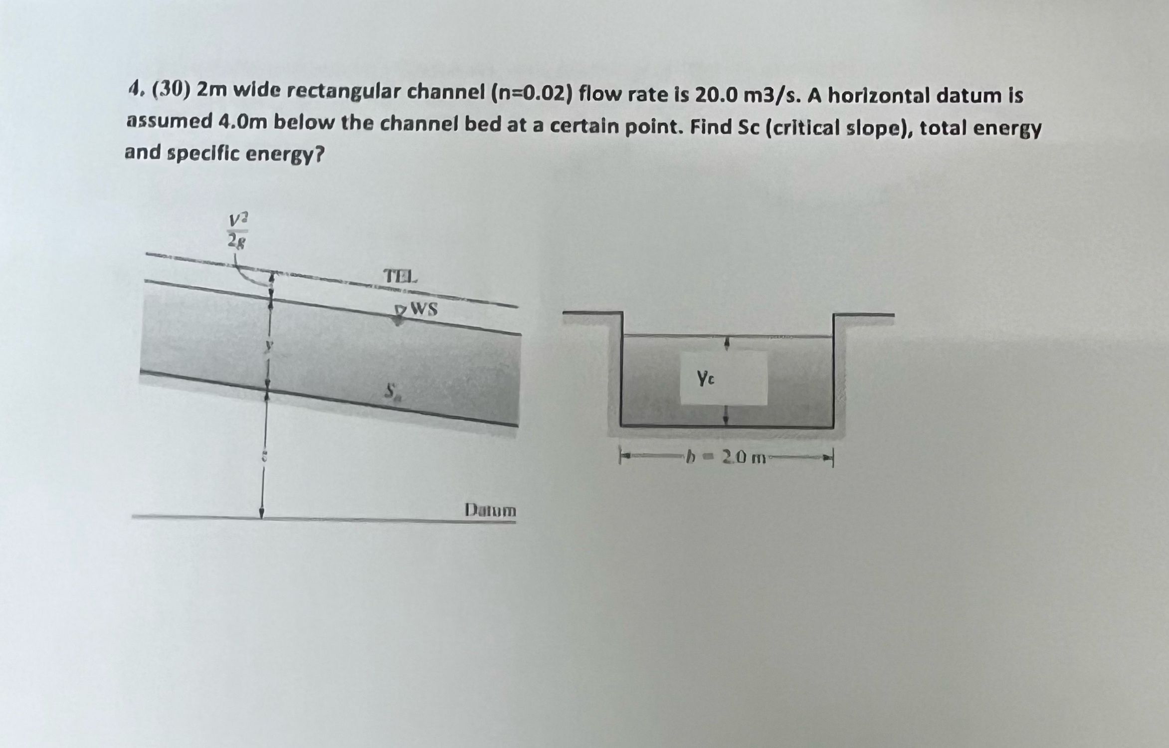 (30) 2m ﻿wide rectangular channel ( n=0.02 ) ﻿flow | Chegg.com