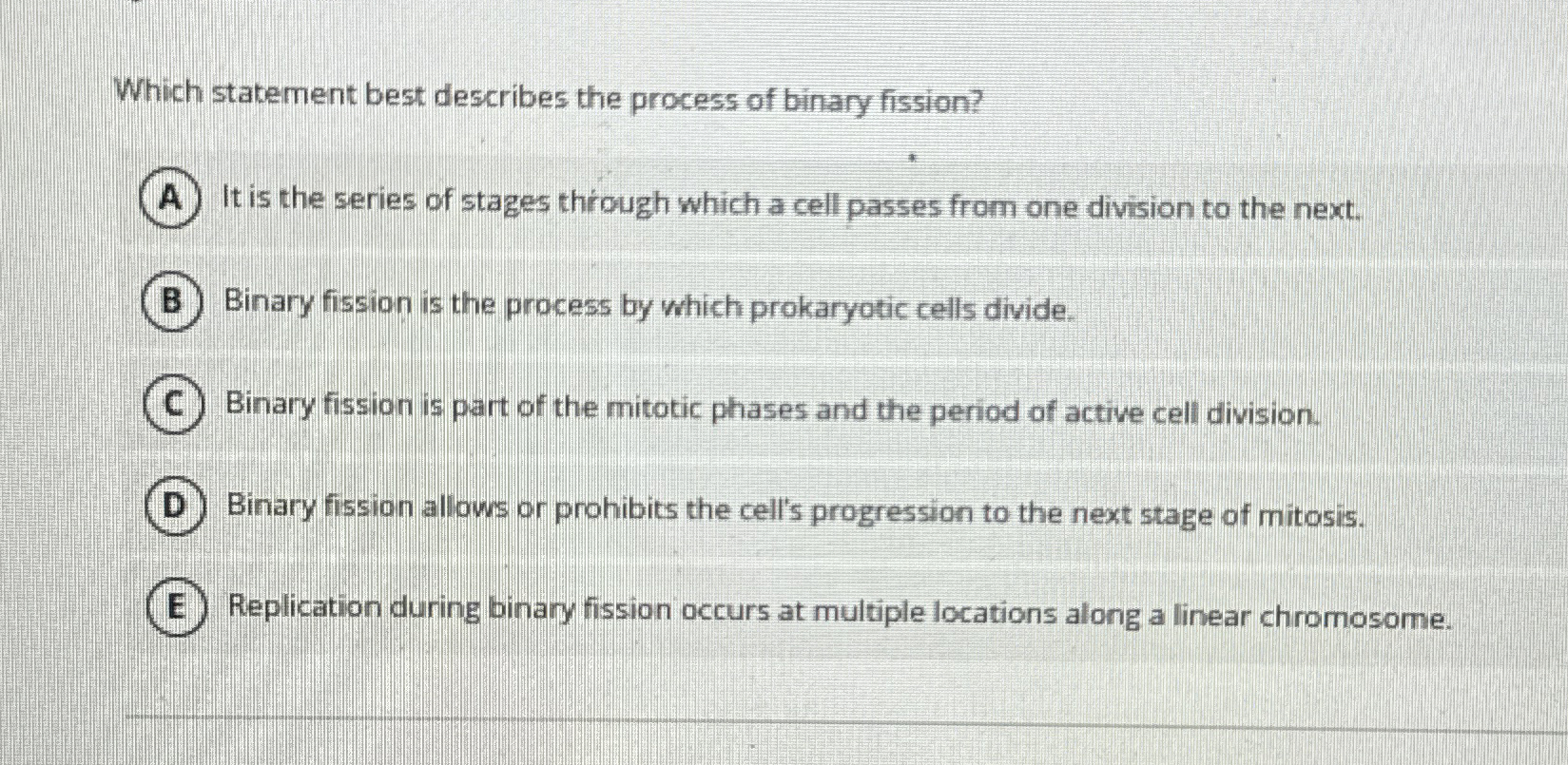 Solved Which statement best describes the process of binary | Chegg.com