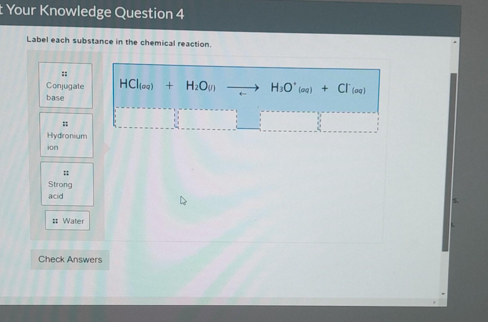 Solved Label each substance in the chemical | Chegg.com